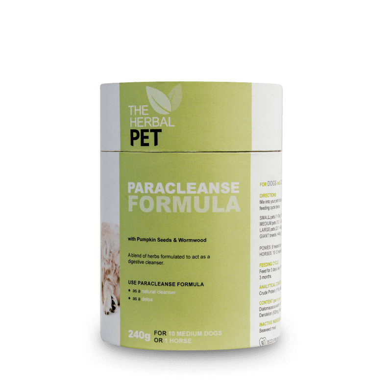 Natural De-Wormer ParaCleanse for Dogs by Herbal Pet 240g tub